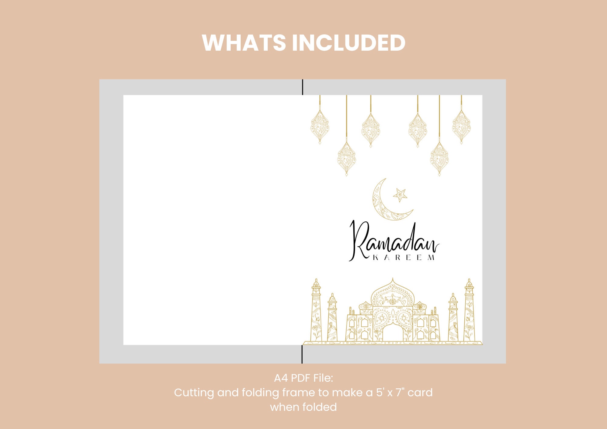 Ramadan Kareem Printable Card, Printable Muslim Greeting Cards, Islamic ...