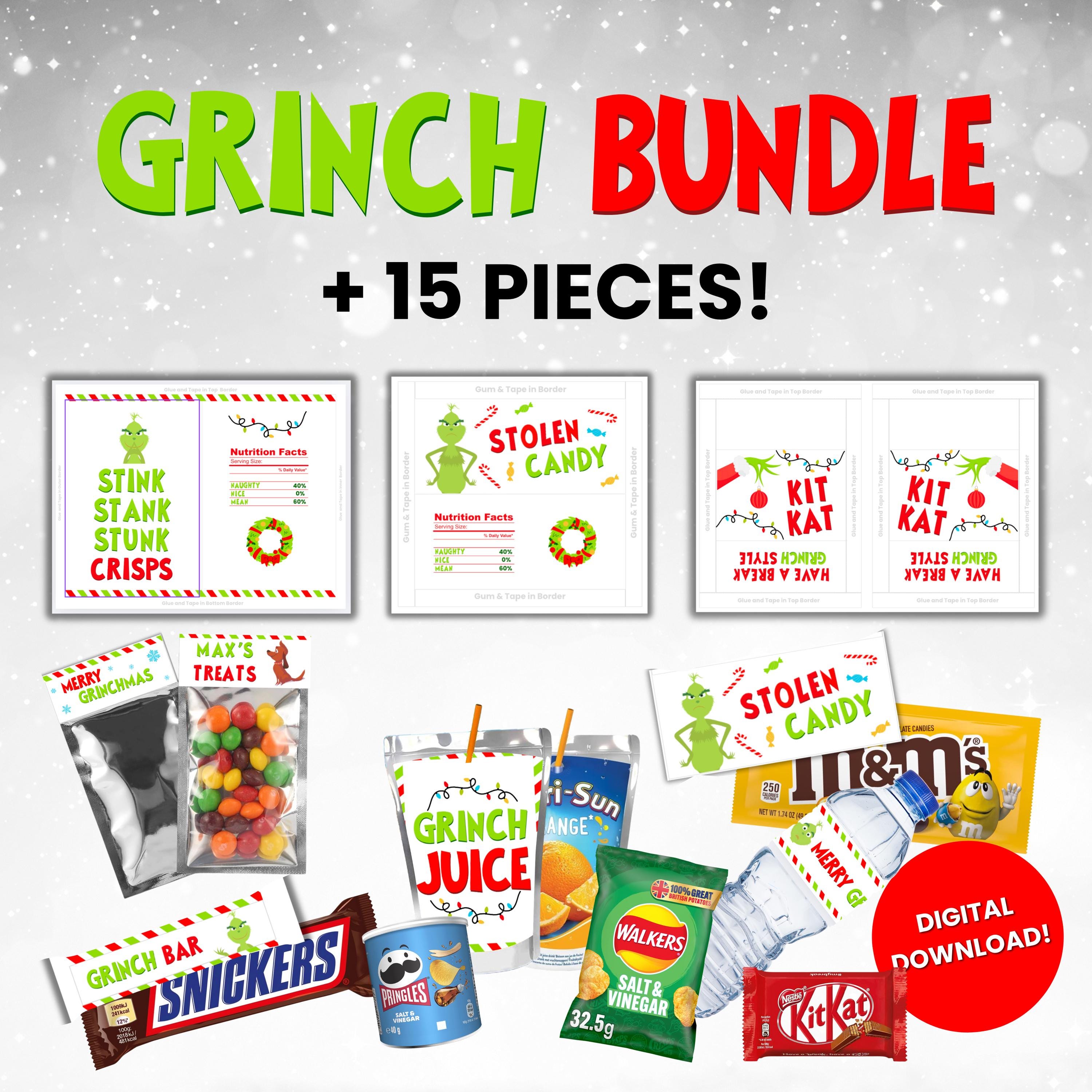 15+ Grinch Themed Christmas Treat Wrappers Bundle, Grinchmas Printable ...