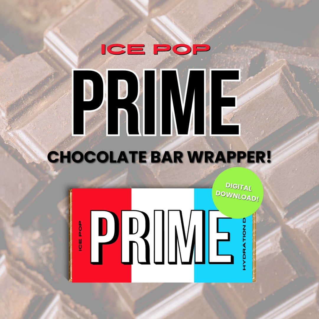 Ice Pop Prime Chocolate Bar Wrapper, Birthday Party Favor (digital ...