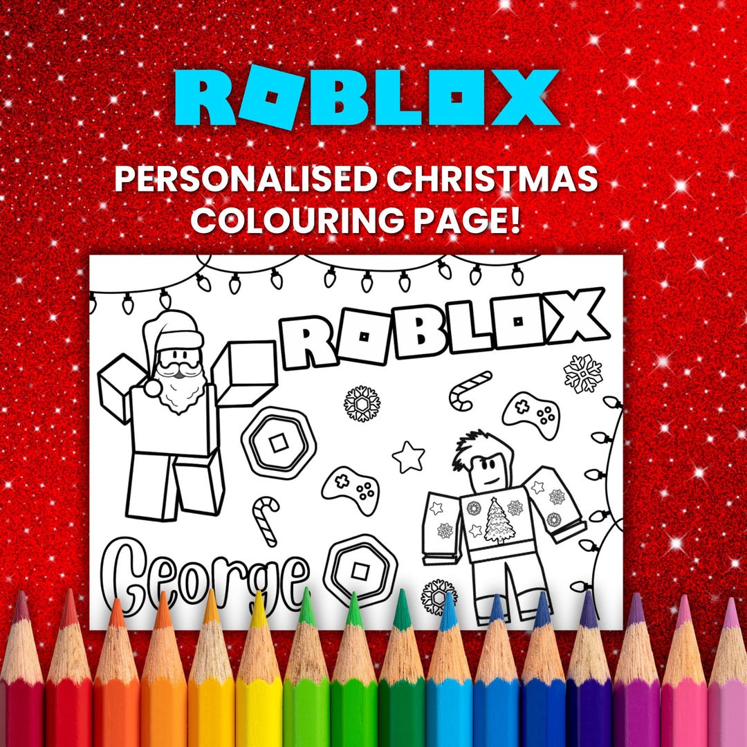 Personalised Roblox Colouring Page, Instant Download, Printable ...