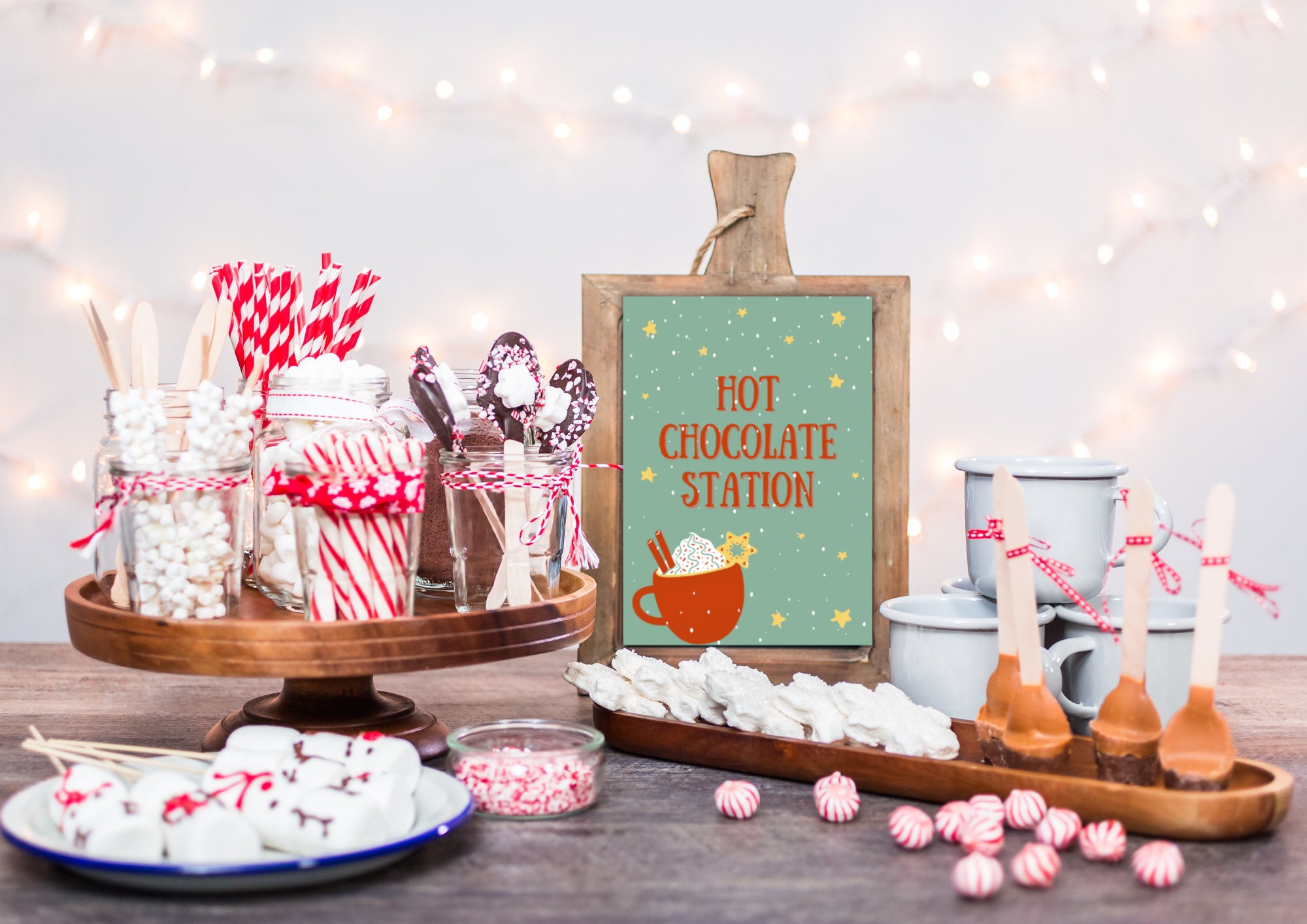 Printable Hot Chocolate Station Sign, Christmas Party Decor, Hot Coco ...