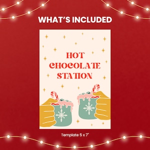 Printable Hot Chocolate Station Sign, Christmas Party Decor, Hot Coco ...