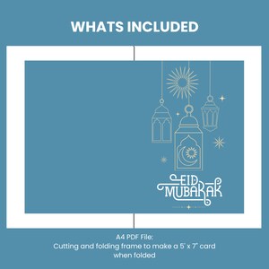 Eid Mubarak Printable Card, Printable Muslim Greeting Cards, Islamic ...