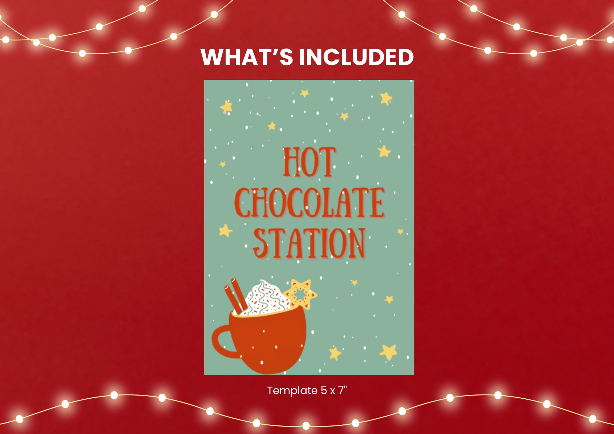 Printable Hot Chocolate Station Sign, Christmas Party Decor, Hot Coco ...