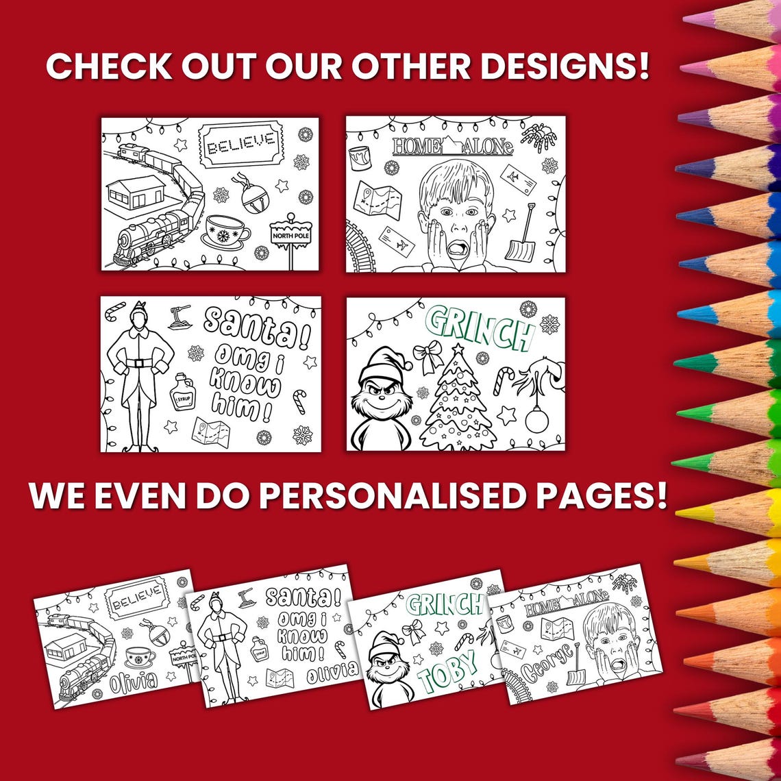 Grinch Colouring Page, Instant Download, Printable Christmas Coloring ...