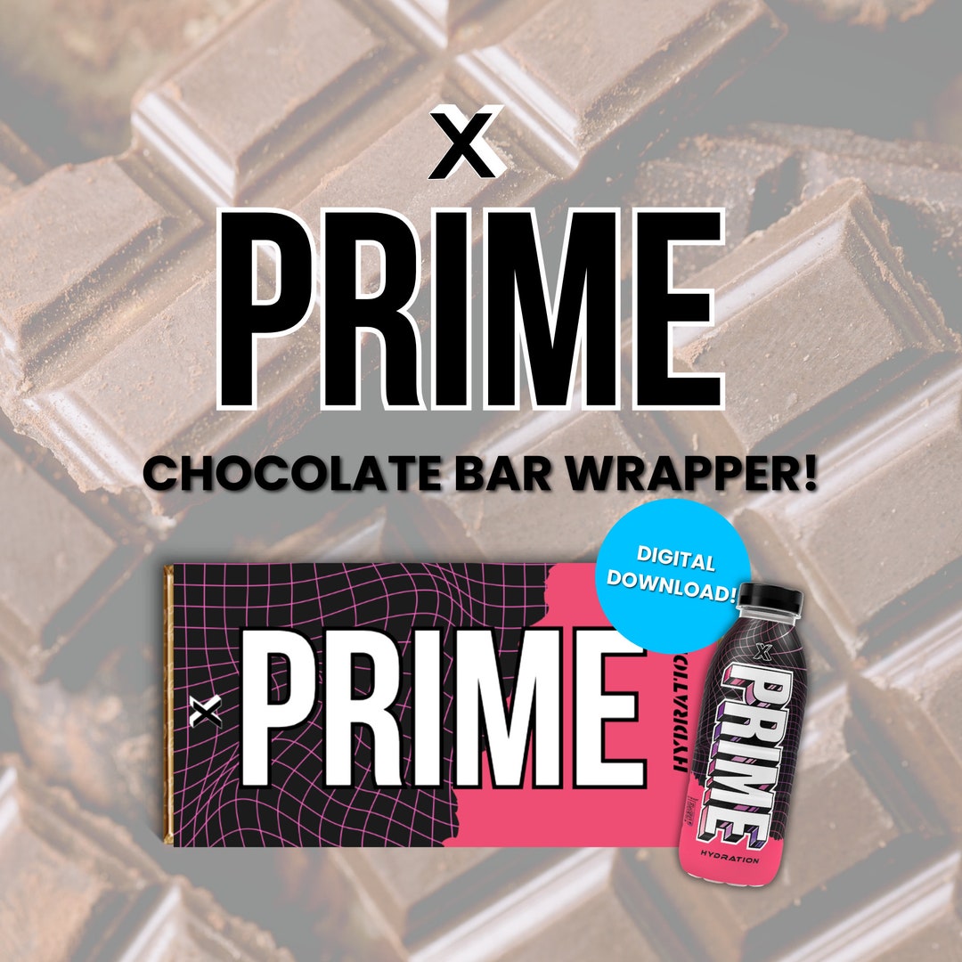 Pink Prime Chocolate Bar Wrapper, Birthday Party Favor (digital ...
