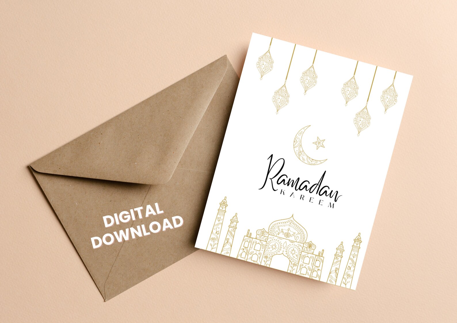 Ramadan Kareem Printable Card, Printable Muslim Greeting Cards, Islamic ...