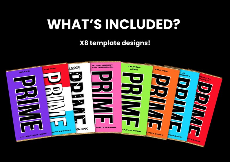 Prime Hydration Chocolate Bar Wrappers, Party Favors (digital Download ...
