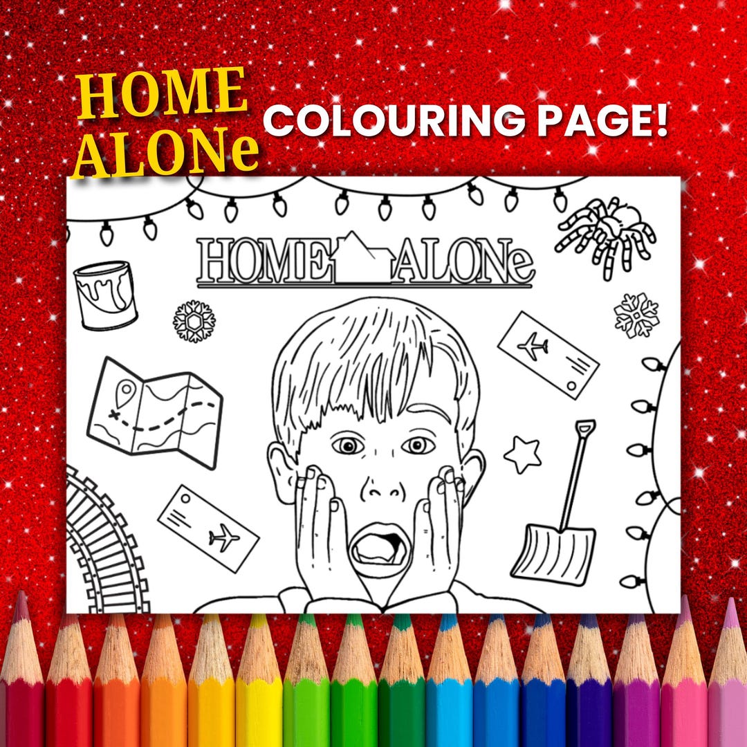 Home Alone Colouring Page, Instant Download, Printable Christmas ...
