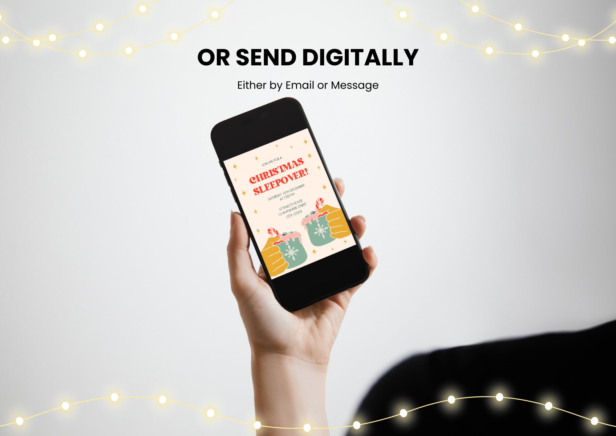 Editable Christmas Sleepover Pajama Party Invitation Template - Etsy