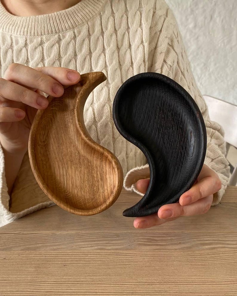 Wooden Yin-yang Plates - Etsy