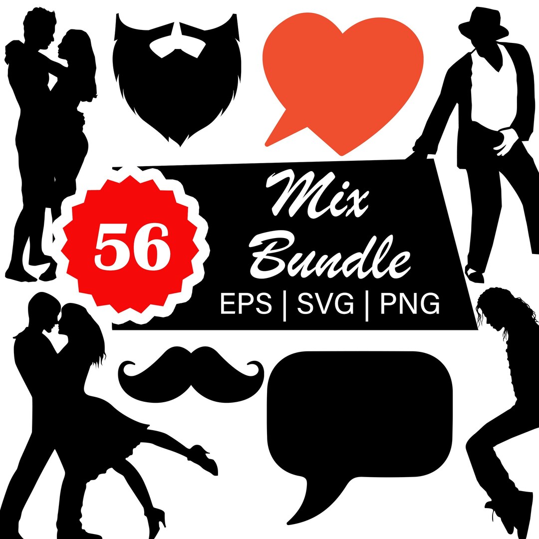 Mix Bundle Svg Bundle Mustache Cut Cutting Files MJ Love Designs Bundle ...