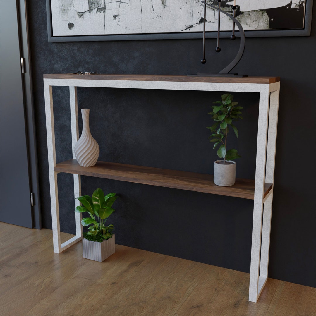 Solid Pine Wood Narrow Console Table Slim Console Table - Etsy