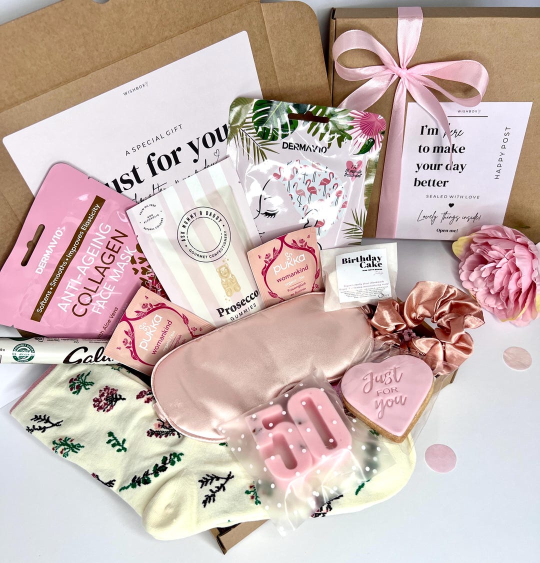 50th Birthday Gift Box for Her: Spa Pamper Treat Hamper, 50th Birthday ...
