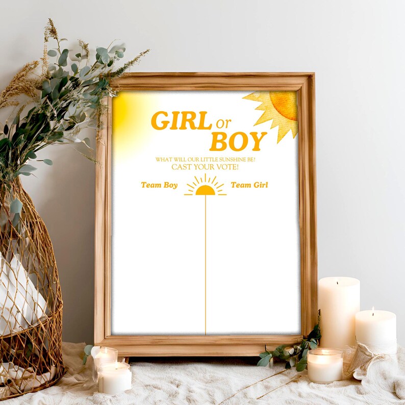 Sunshine Editable Gender Reveal Mega Bundle Invite Boy or Girl Guess ...