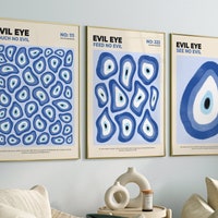 Evil Eye Printable - Abstract Blue Wall Art, Spiritual Poster, Blue ...