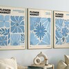 Blue Flower Market Set of 3 Prints, Blue Wall Decor, Flower Market ...