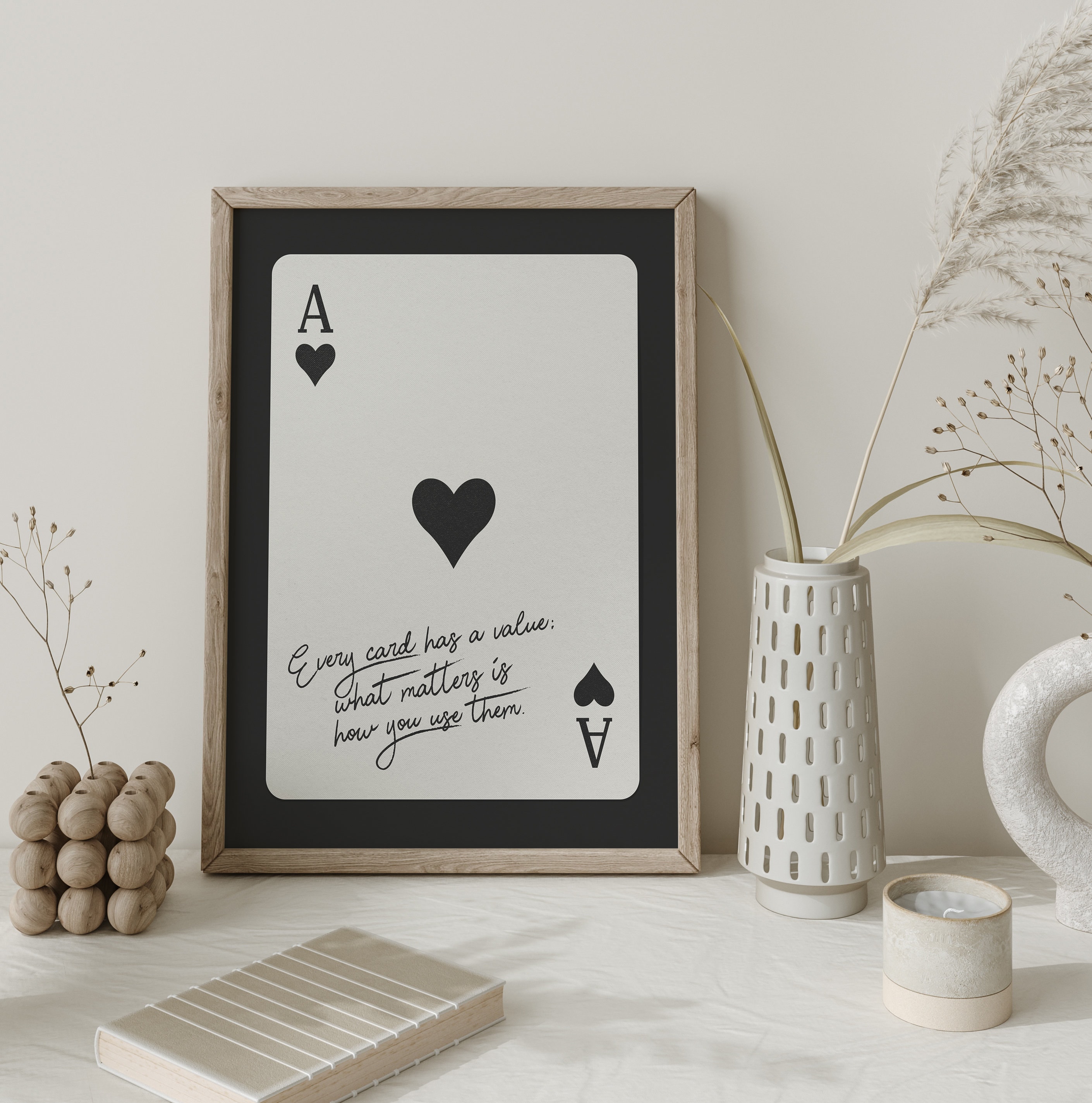 Retro Playing Card Print, Trendy Wall Art Print, Retro Poster, Ace of ...