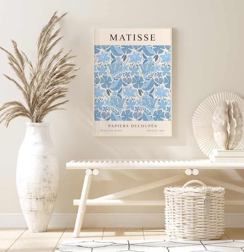 Blue Matisse Print, Flower Market Print, Blue Wall Art, Matisse Flower ...