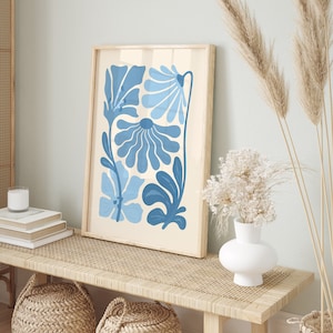 Blue Flower Market Set of 3 Prints, Blue Wall Decor, Flower Market ...