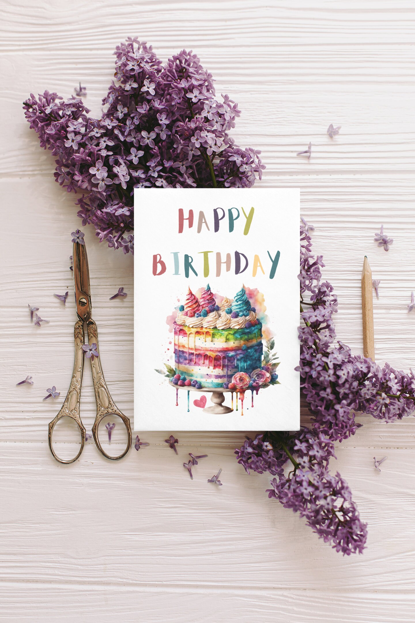 Happy Birthday Printable Card, Instant Download Birthday Greeting, Easy ...