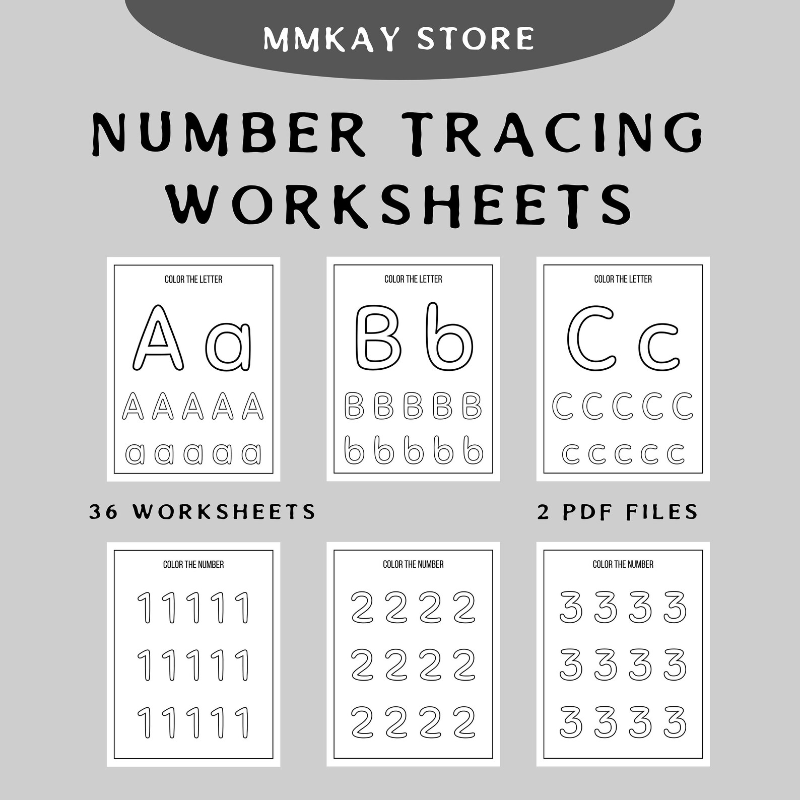 Printable Preschool Learning Kit, Alphabet & Numbers Worksheets ...
