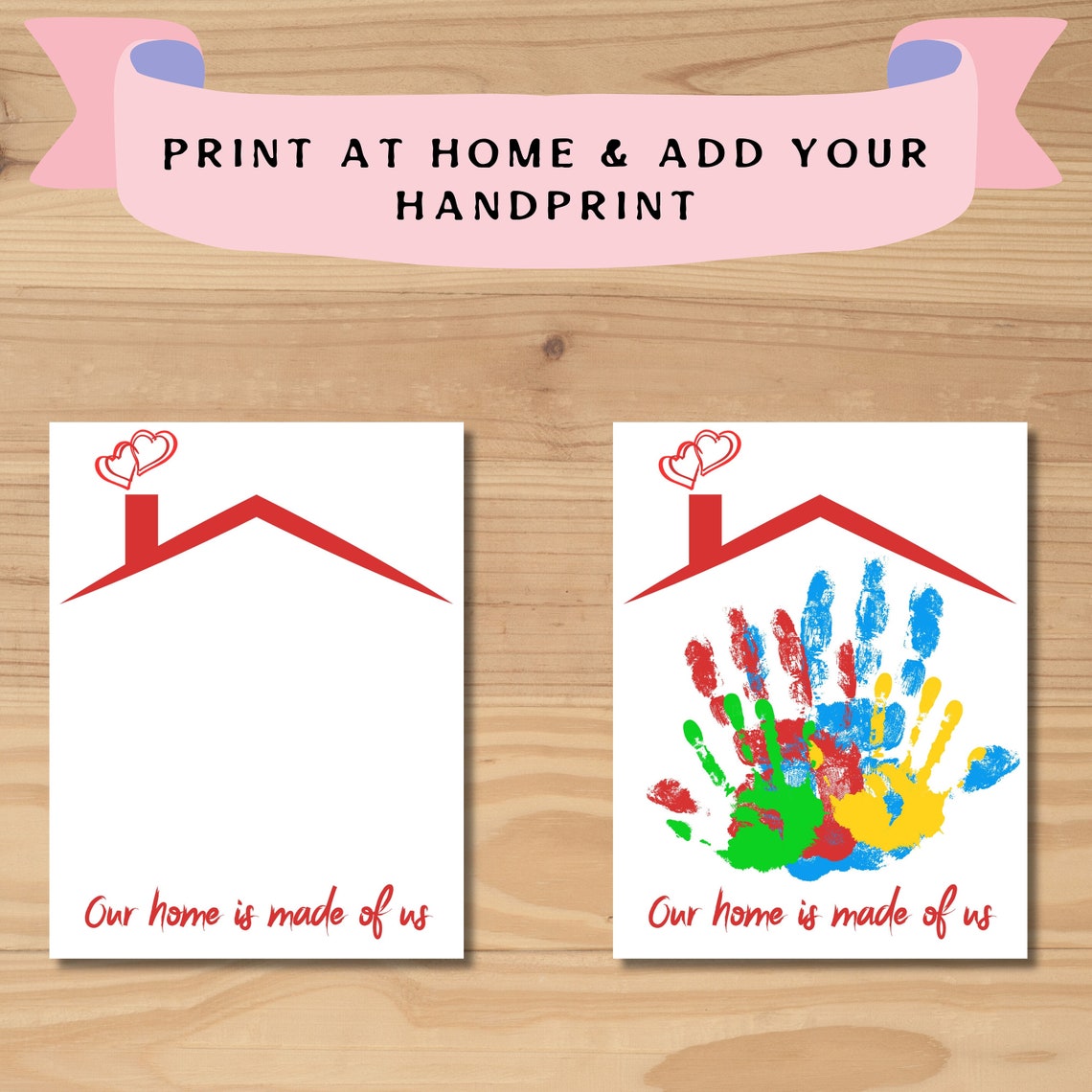 Handprint Art Craft, Printable Keepsake Craft for Kids, Perfect Gift ...