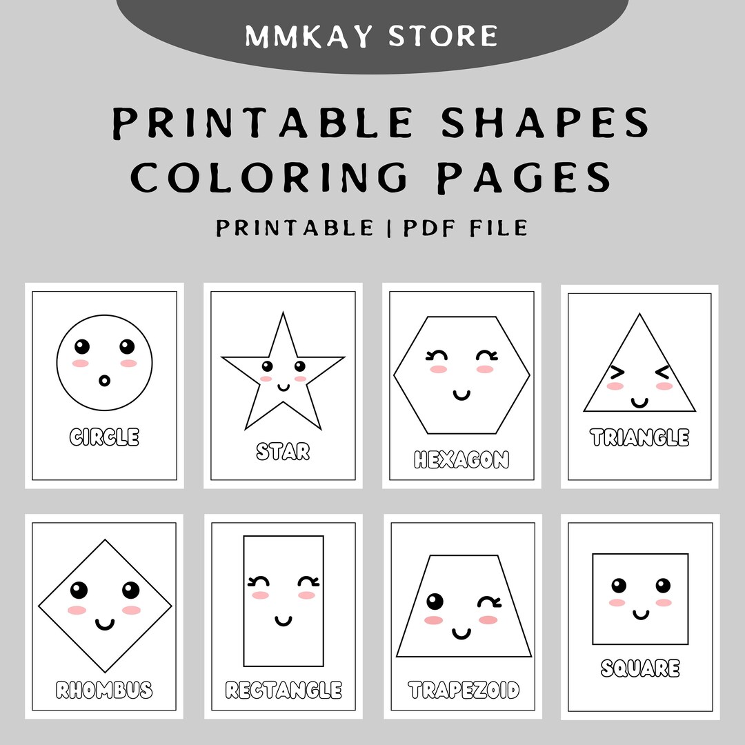 Printable Shapes Coloring Pages Worksheets for Kids, Preschool and ...