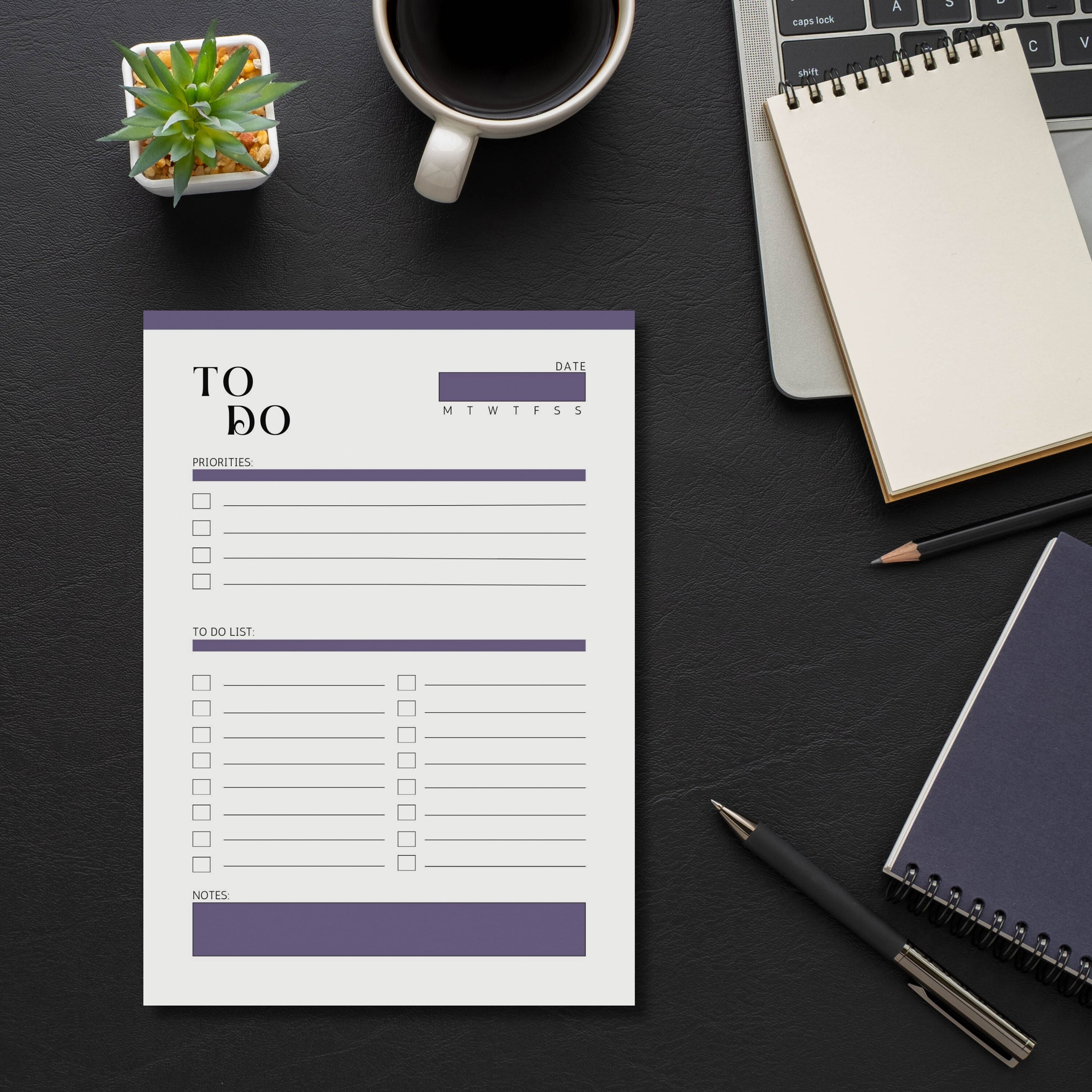 Printable to Do List, Daily & Weekly Task Organizer PDF, Print at Home ...