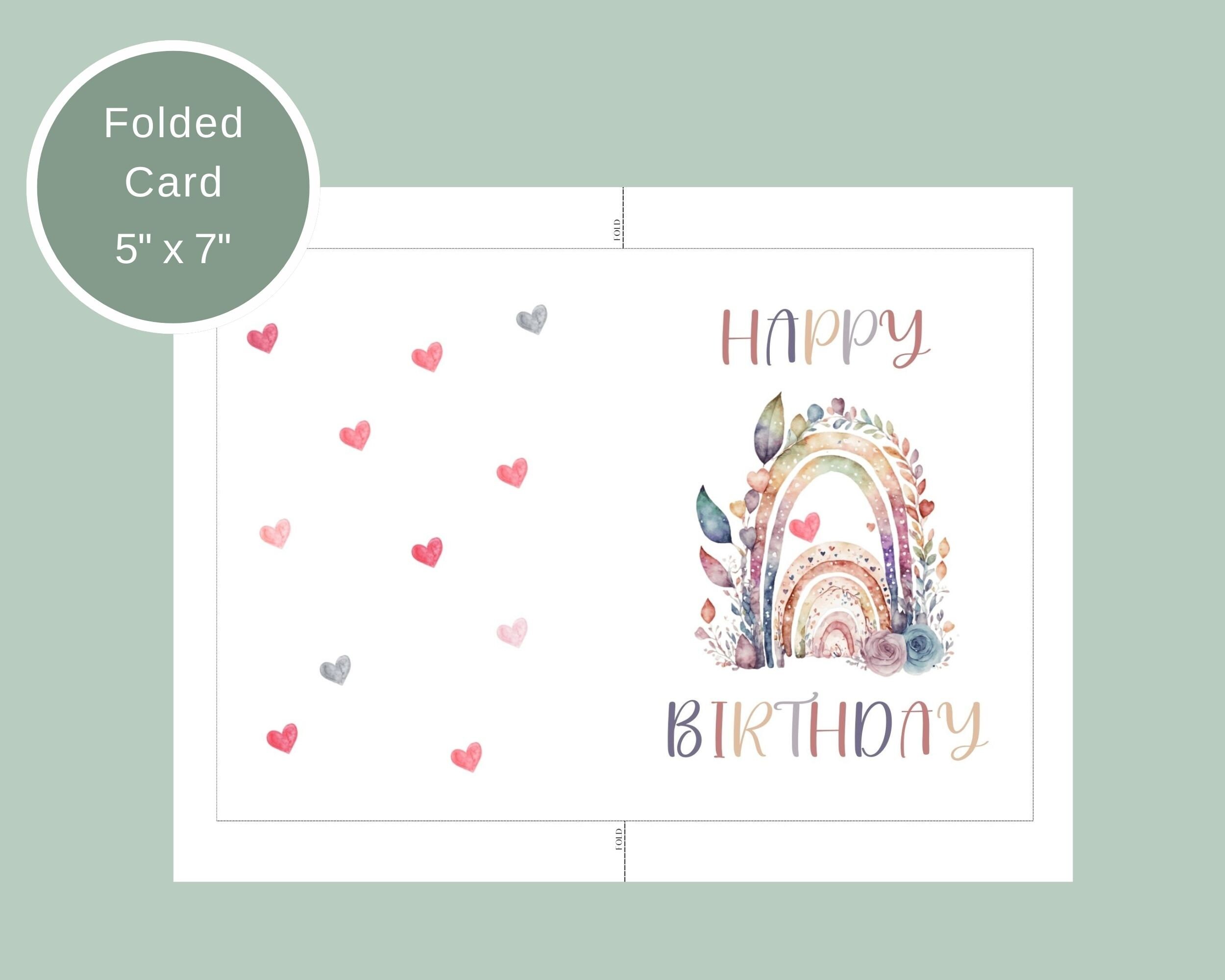 Happy Birthday Rainbow Card Printable, Instant Download, Vibrant ...