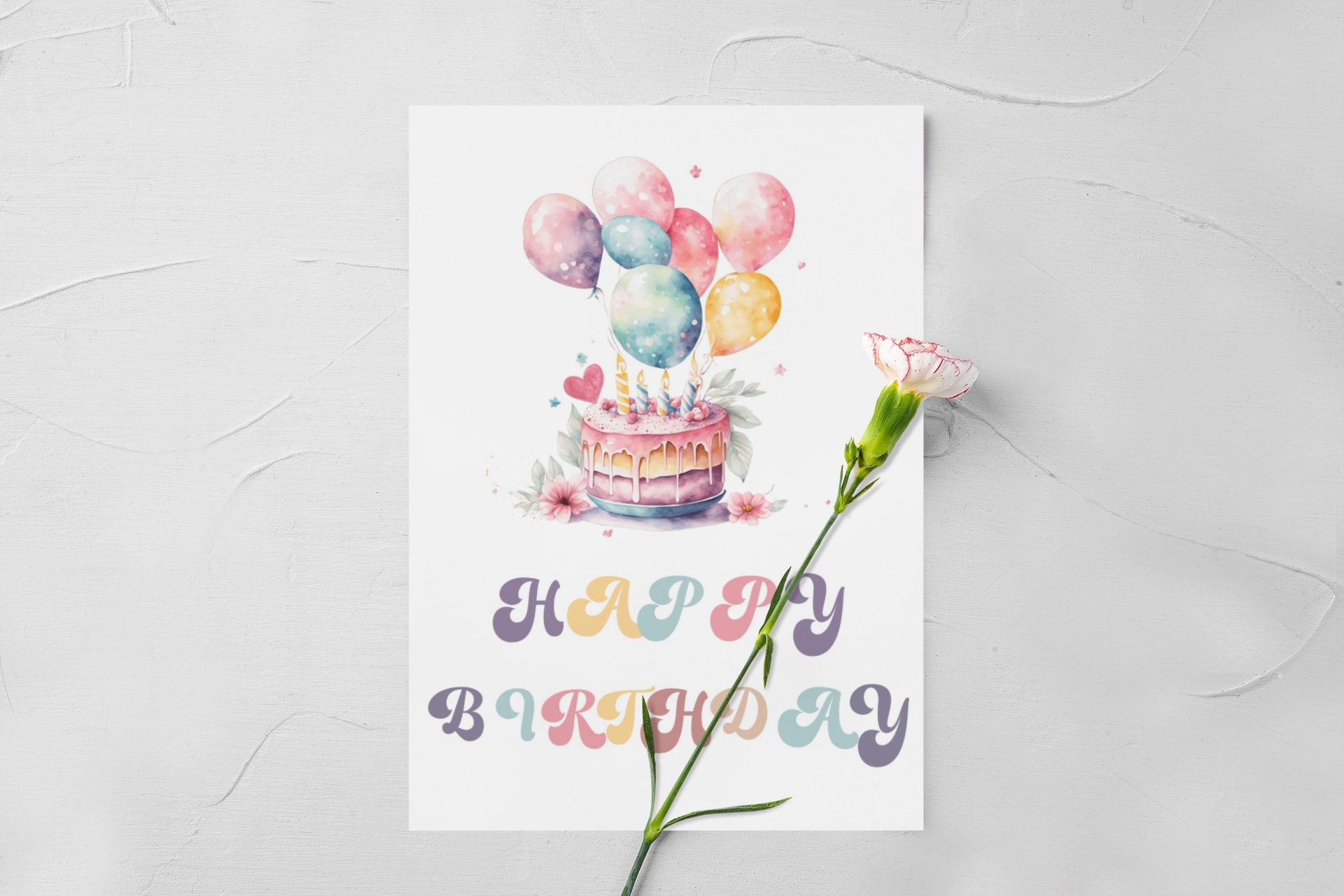 Happy Birthday Printable Card, Instant Download Birthday Greeting, Easy ...