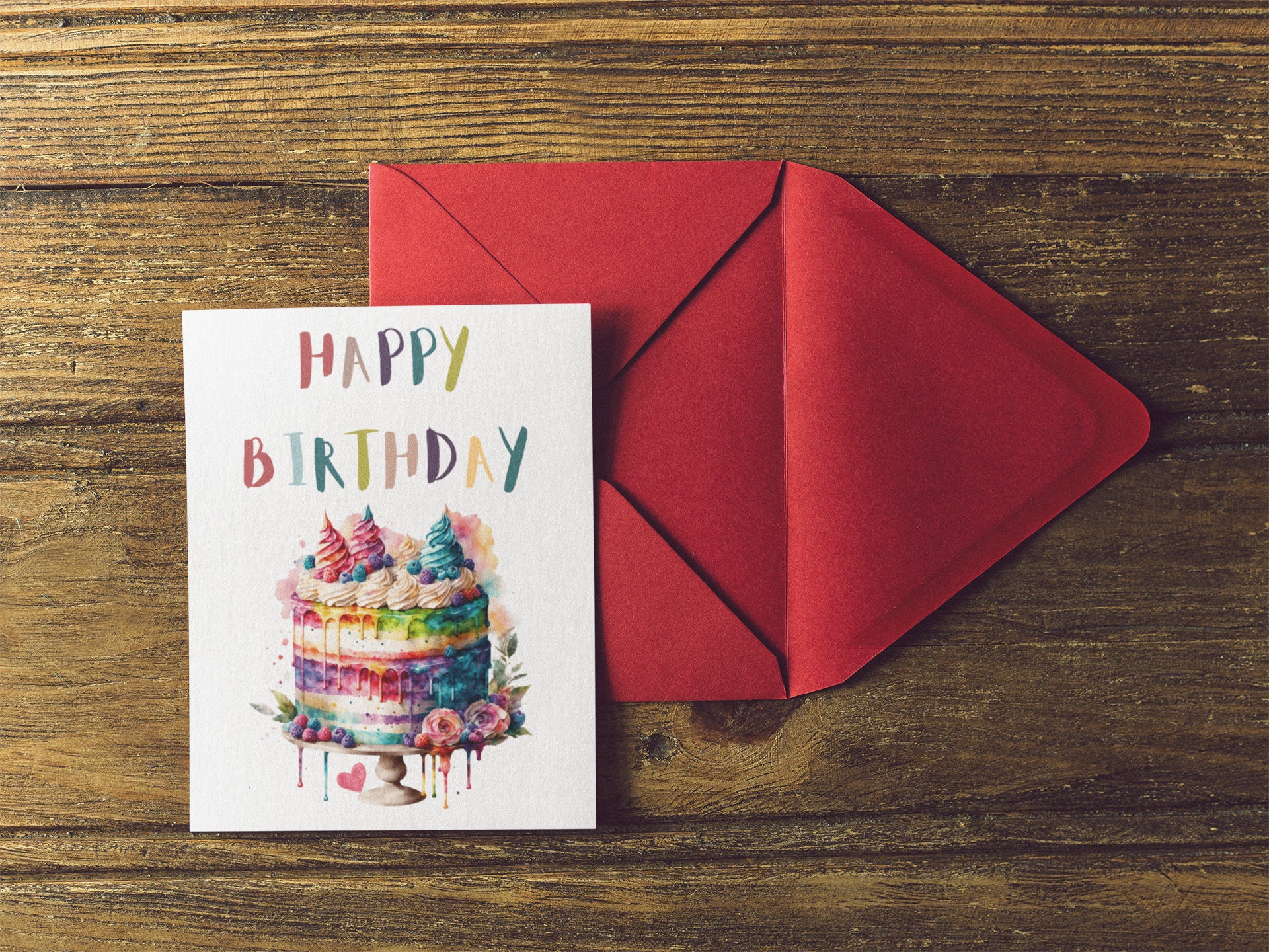 Happy Birthday Printable Card, Instant Download Birthday Greeting, Easy ...