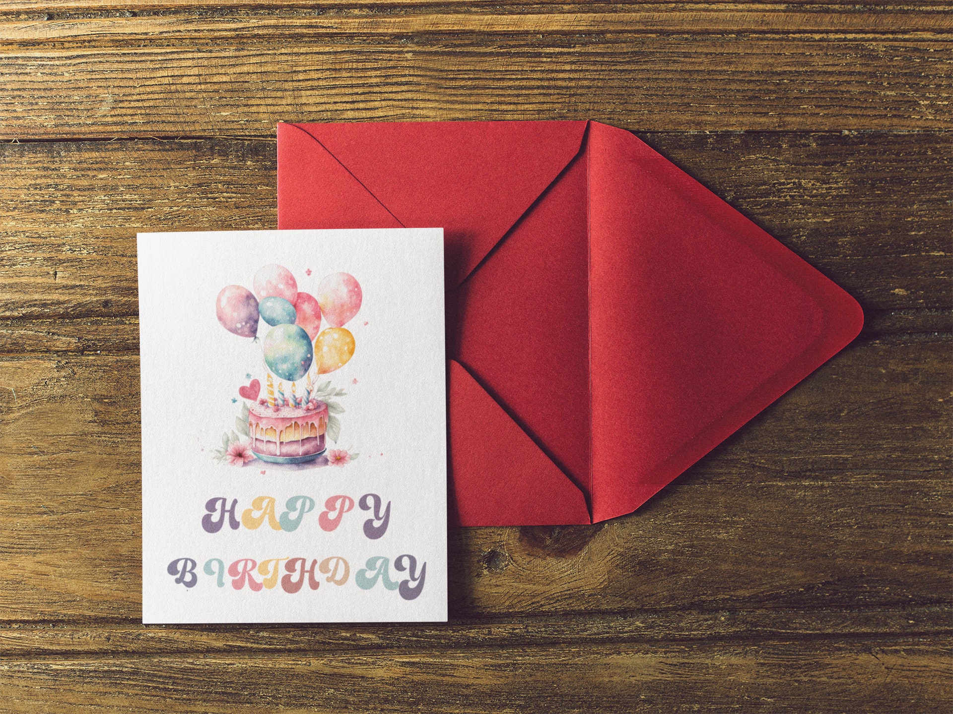 Happy Birthday Printable Card, Instant Download Birthday Greeting, Easy ...