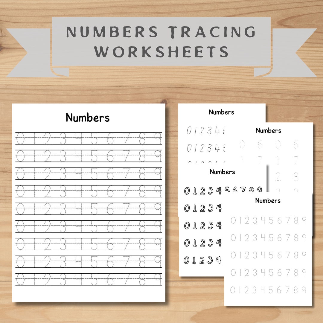 Number Tracing Printable 0-9, Preschool Handwriting Worksheets, Learn ...