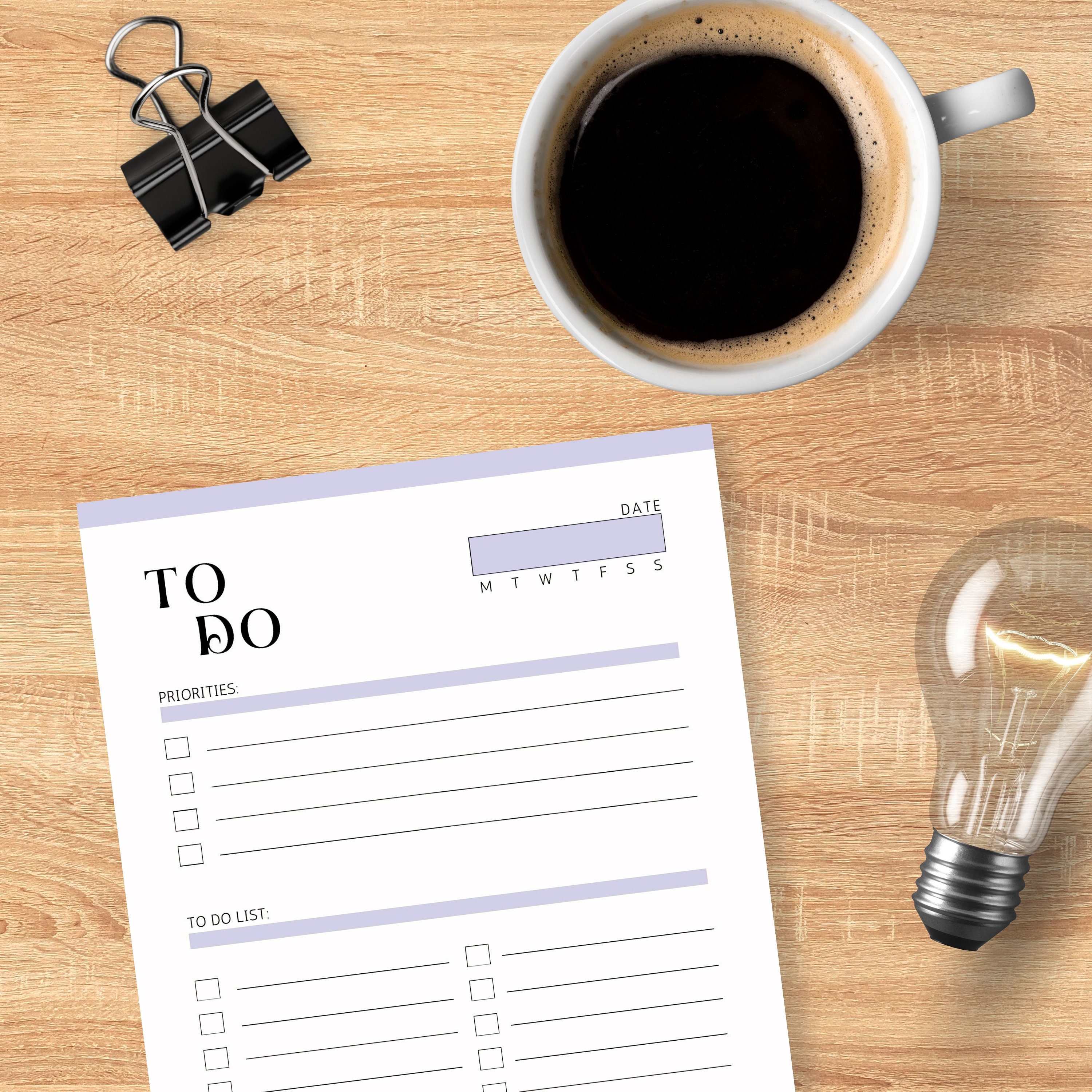 Printable to Do List, Daily & Weekly Task Organizer PDF, Print at Home ...