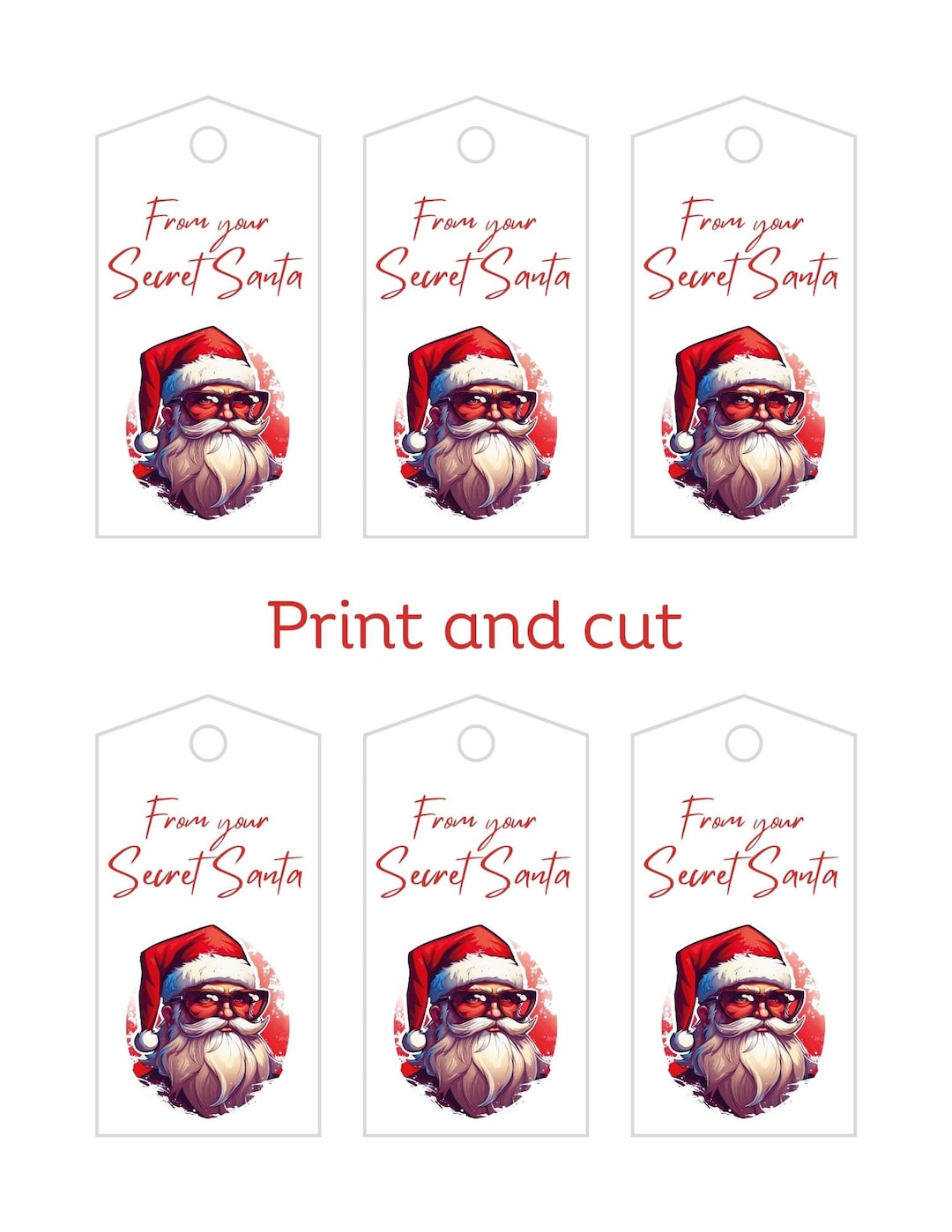 Santa Gift Labels, Secret Santa Printable Tags, Ideal for School or ...