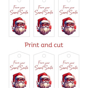 Santa Gift Labels, Secret Santa Printable Tags, Ideal for School or ...