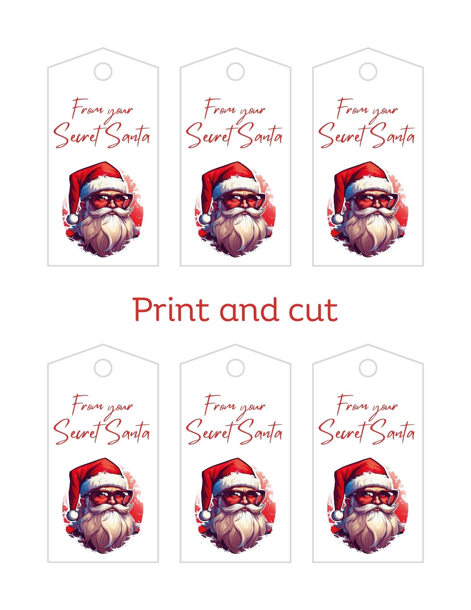 Santa Gift Labels, Secret Santa Printable Tags, Ideal for School or ...