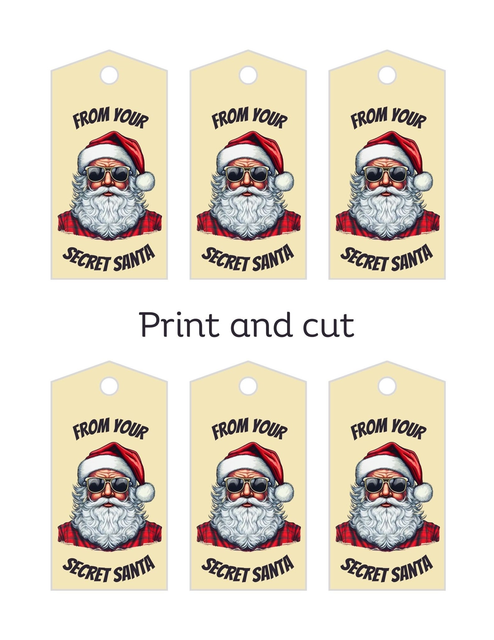 Santa Gift Labels, Secret Santa Printable Tags, Ideal for School or ...