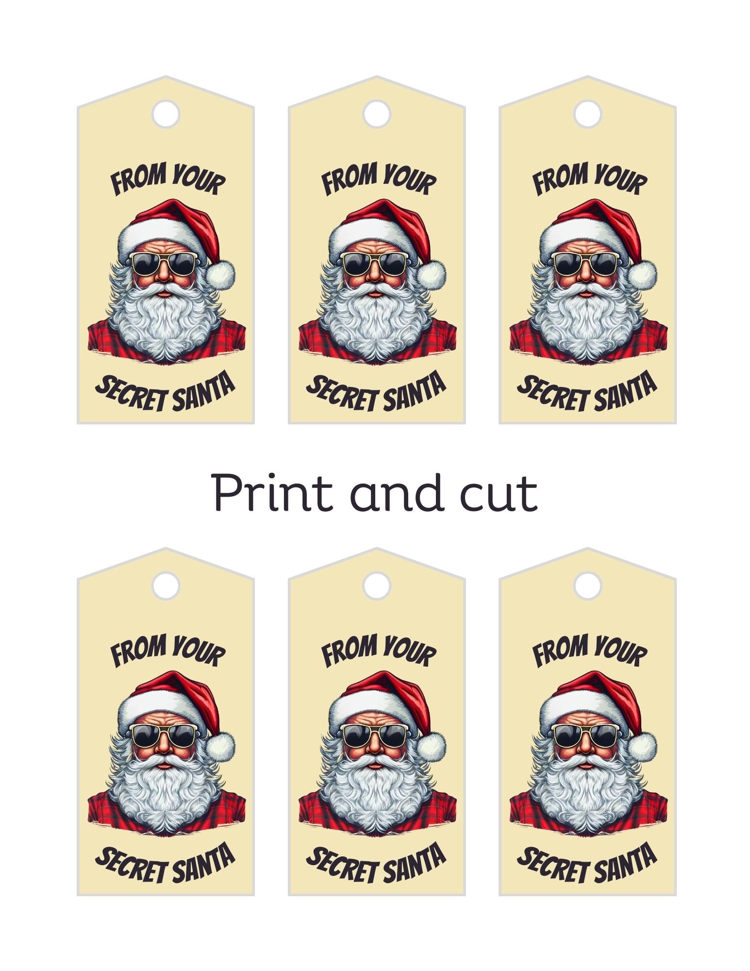 Santa Gift Labels, Secret Santa Printable Tags, Ideal for School or ...