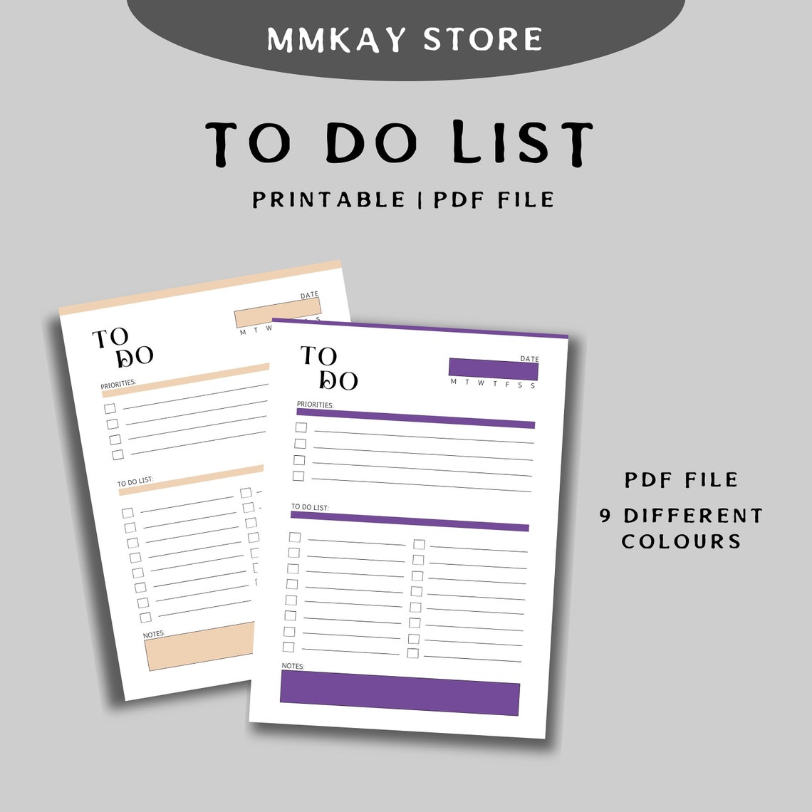 Printable to Do List, Daily & Weekly Task Organizer PDF, Print at Home ...