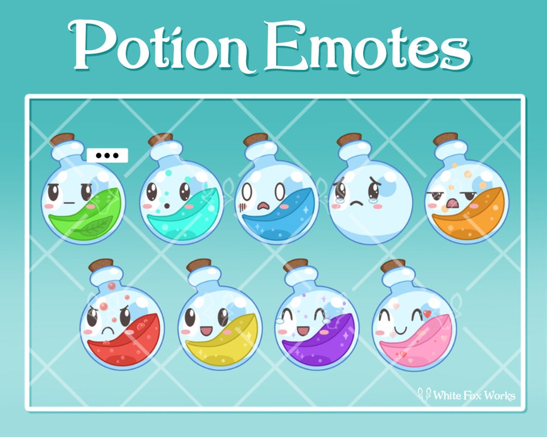 Kawaii Cute Potion Bottle Emotes for Stream, Discord, Twitch - Etsy