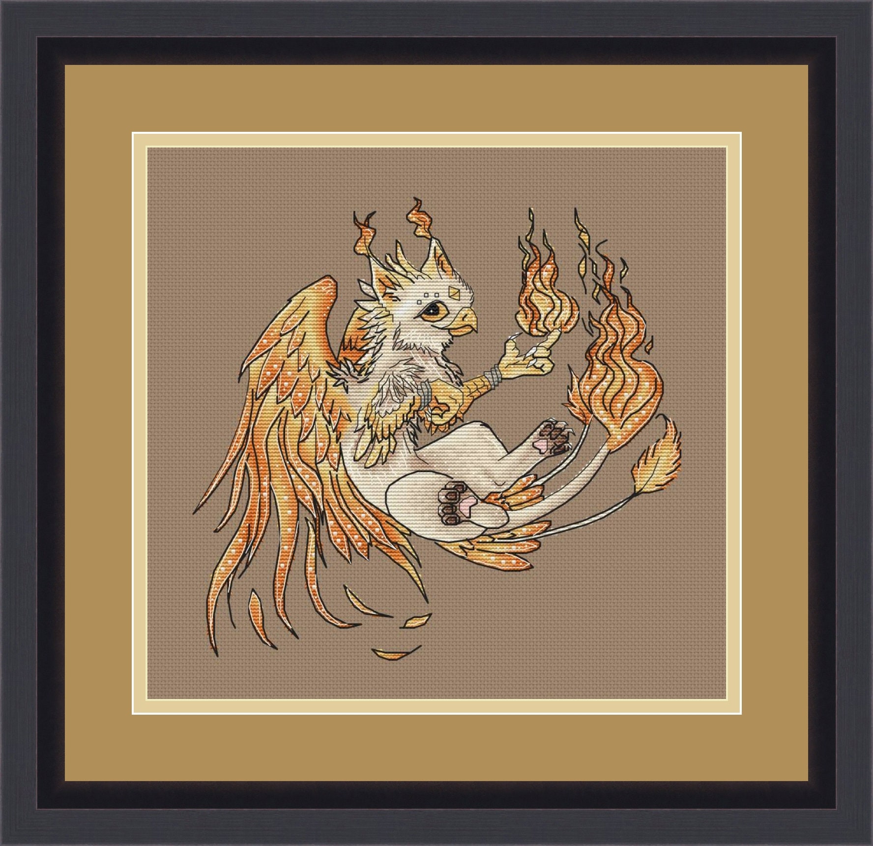 Fire Griffin Cross Stitch Pattern Cross Stitch Chart Cute - Etsy