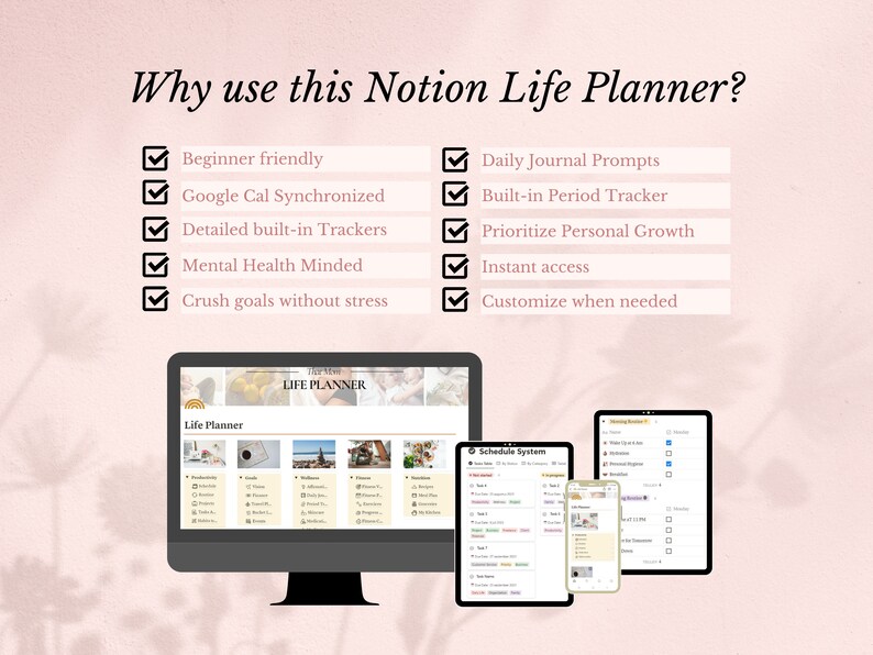 Notion Life Planner, Notion Template, Notion Planner, Digital Notion ...