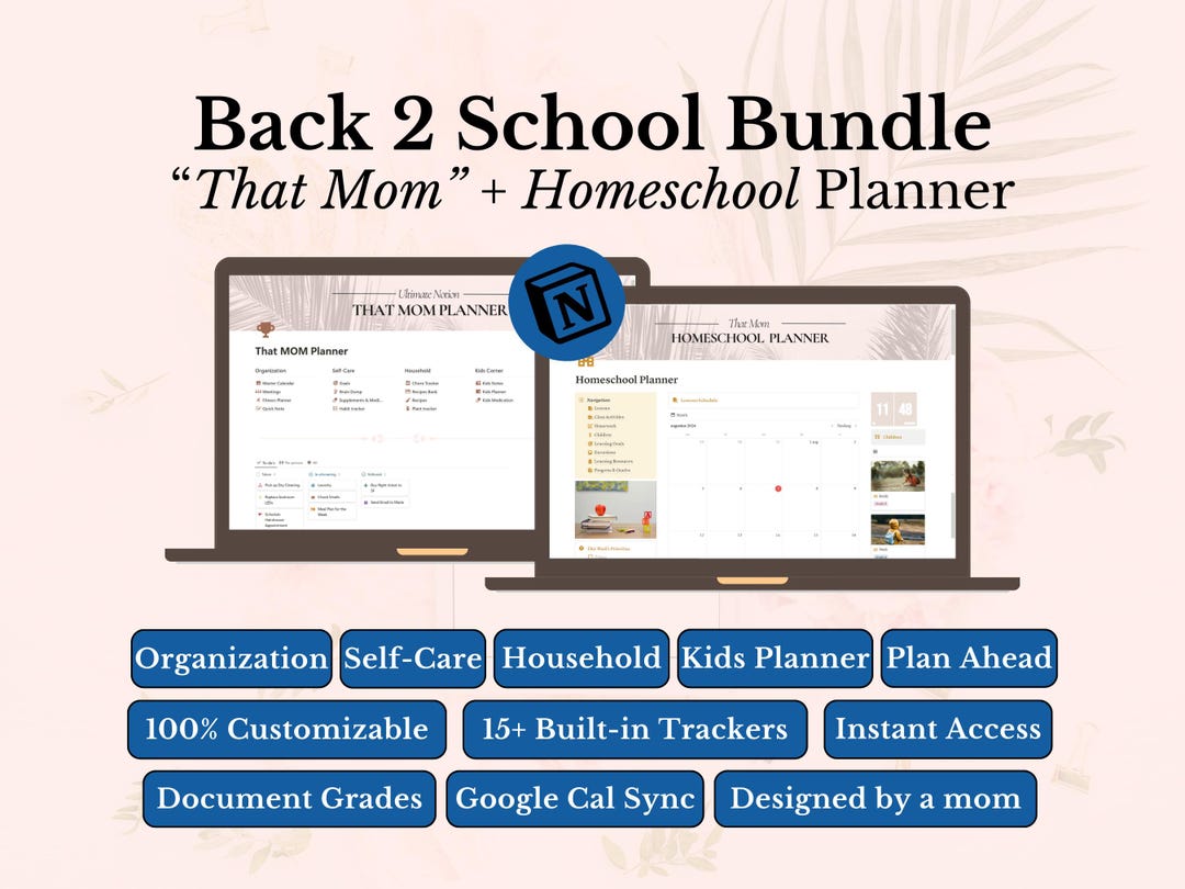 Homeschool Planner + Ultimate Life Planner Notion Bundle, Back to ...