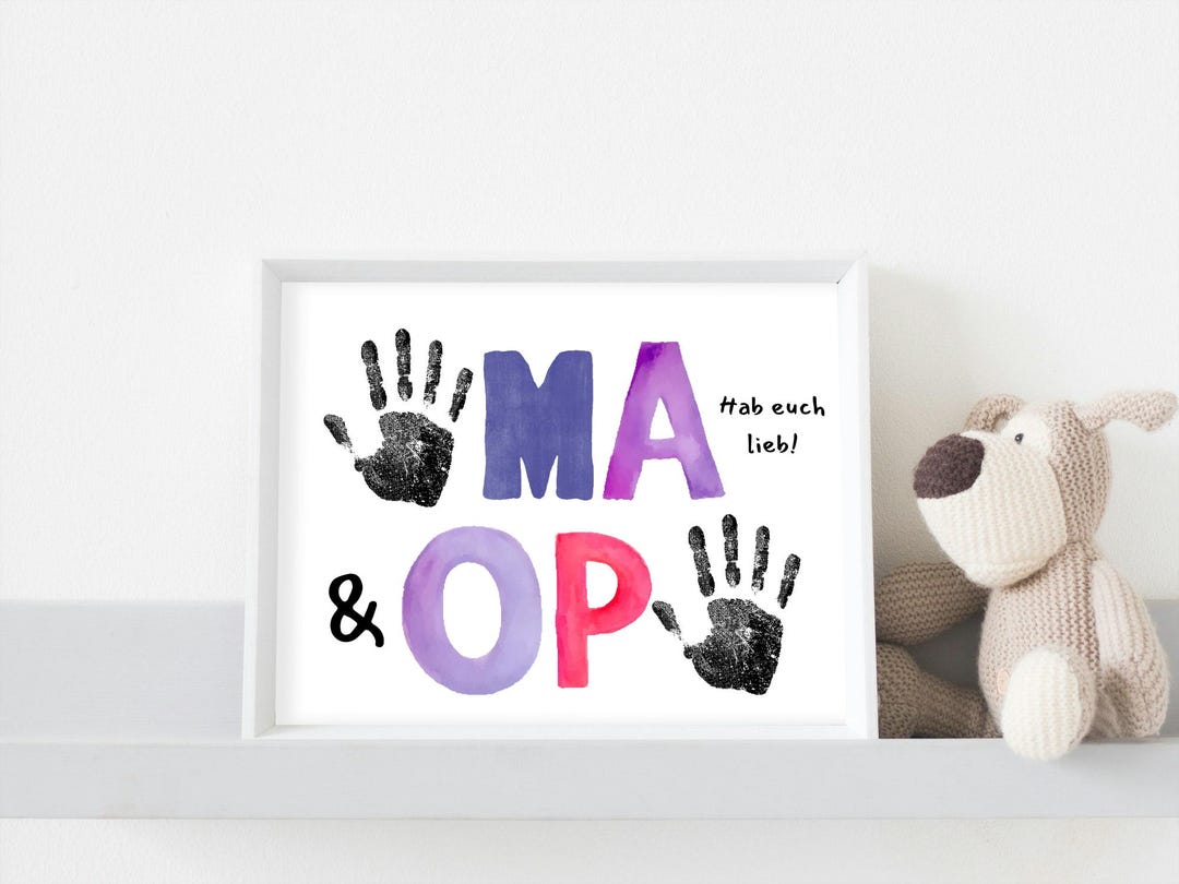 Grandma and Grandpa Handprint Template | DIY Printable Gift | Baby ...