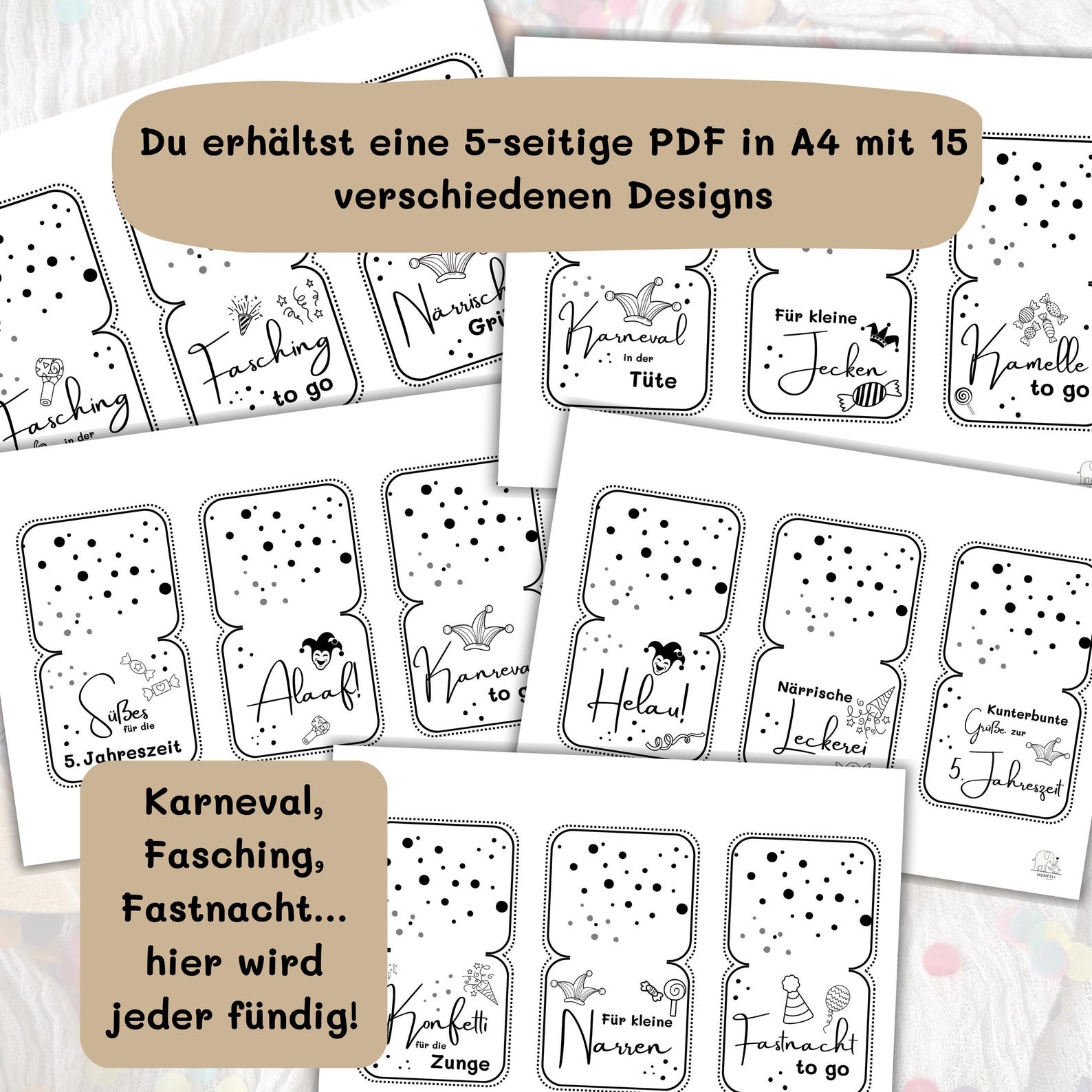 Carnival/mardi Gras Bag Closure | Candy Packaging | Helau Alaaf | DIY ...