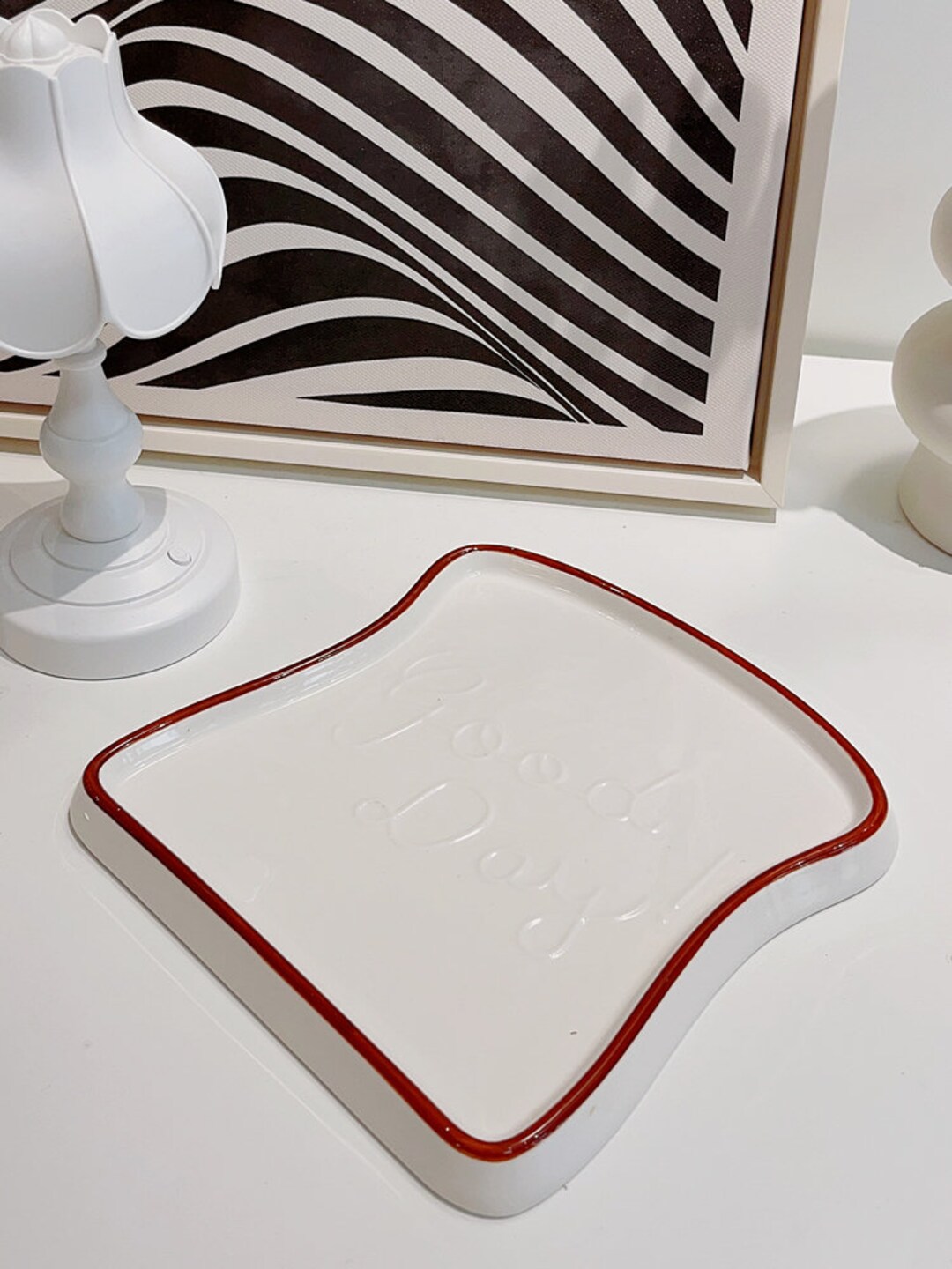 Plate Ceramic Niche Dessert Pastry Plate Toast Bread - Etsy