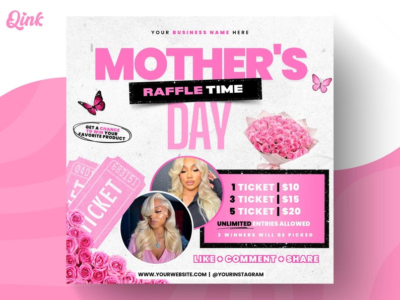 May Raffle Giveaway Flyer, Mothers Day Raffle Giveaway Flyer, May ...
