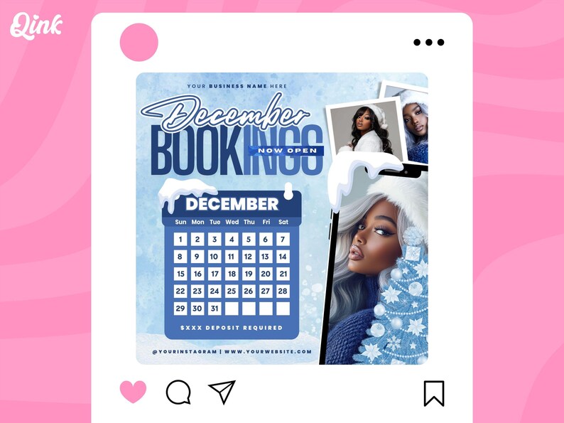 December Bookings, December Booking Flyer, Christmas Booking Flyer ...